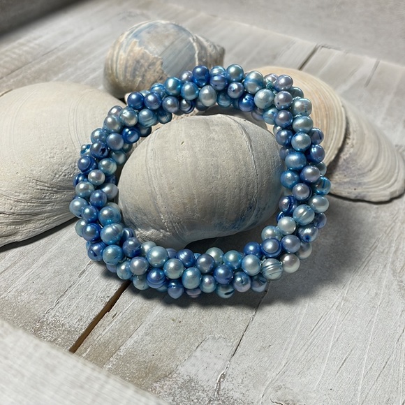 JRS Designs | Jewelry | Crystal Blue Pearl Bracelet | Poshmark